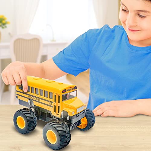 5 Inch Pull Back School Buses - 5 Inch Monster-Wheel School Bus and 5 ...
